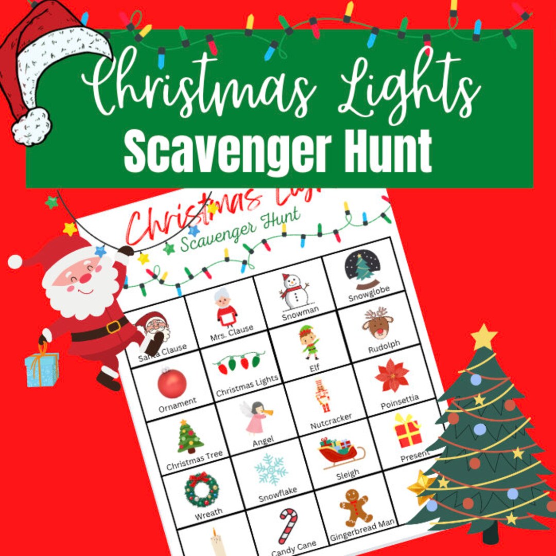 Christmas Lights Scavenger Hunt, Scavenger Hunt Christmas, Scavenger ...