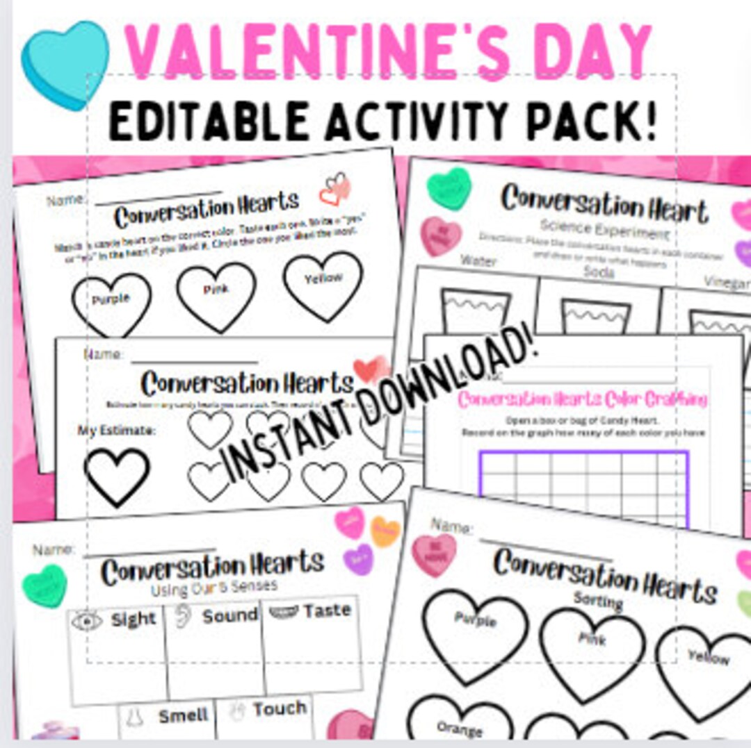Valentine's Day Activity Pack, Kindergarten, Preschool, Pre-k, 1st ...
