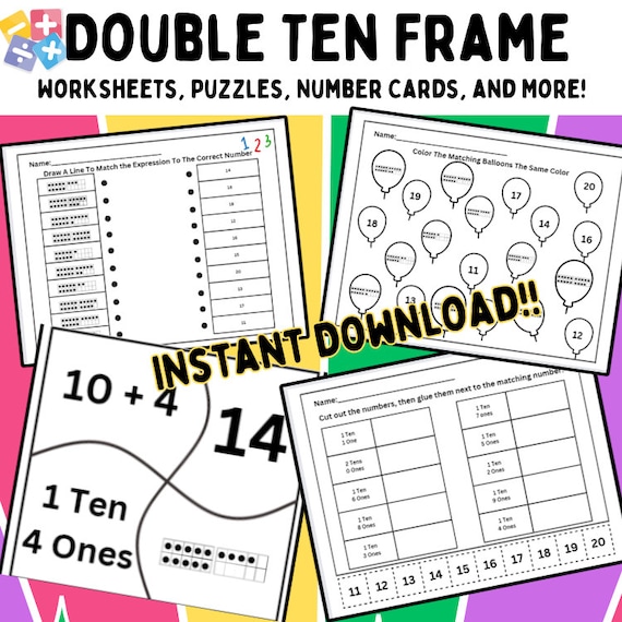 Double Ten Frame Worksheet Winter Math Worksheet Activities | Made By