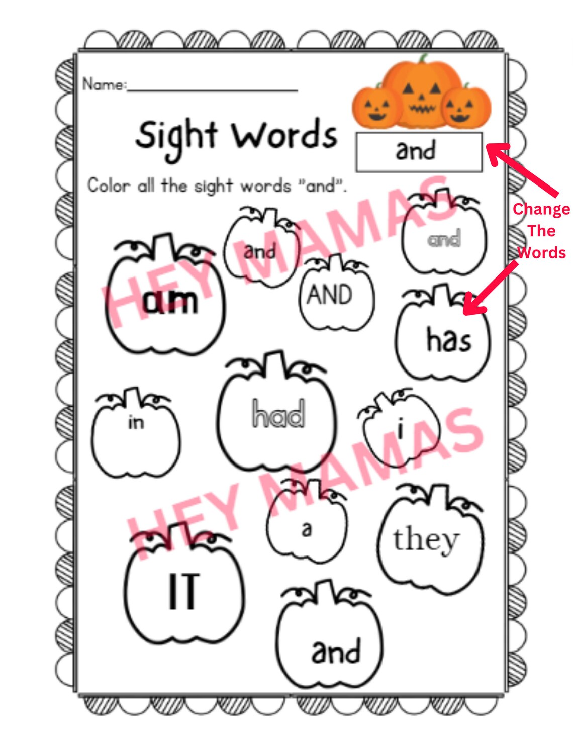 Editable Holiday and Seasonal Sight Word Worksheets, Kindergarten ...