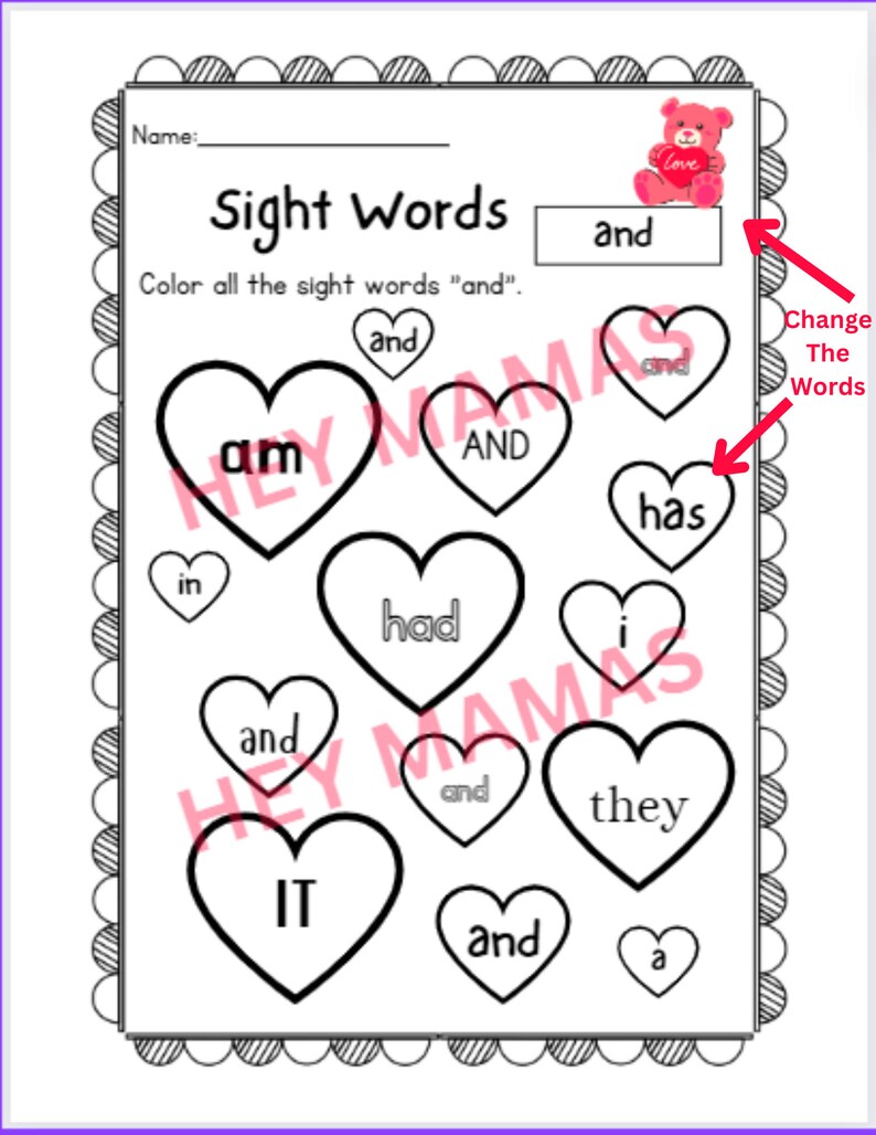Editable Holiday and Seasonal Sight Word Worksheets, Kindergarten ...