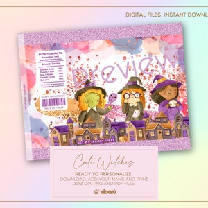 Halloween: Cute Witches, Digital Chip Bag - Etsy