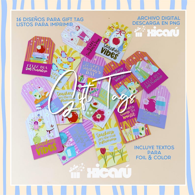 Tarjetas para Maestros - Gift Tags for Teachers - Etsy México