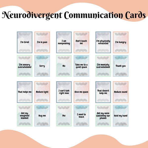 Neurodivergent Communication Cards - Etsy UK
