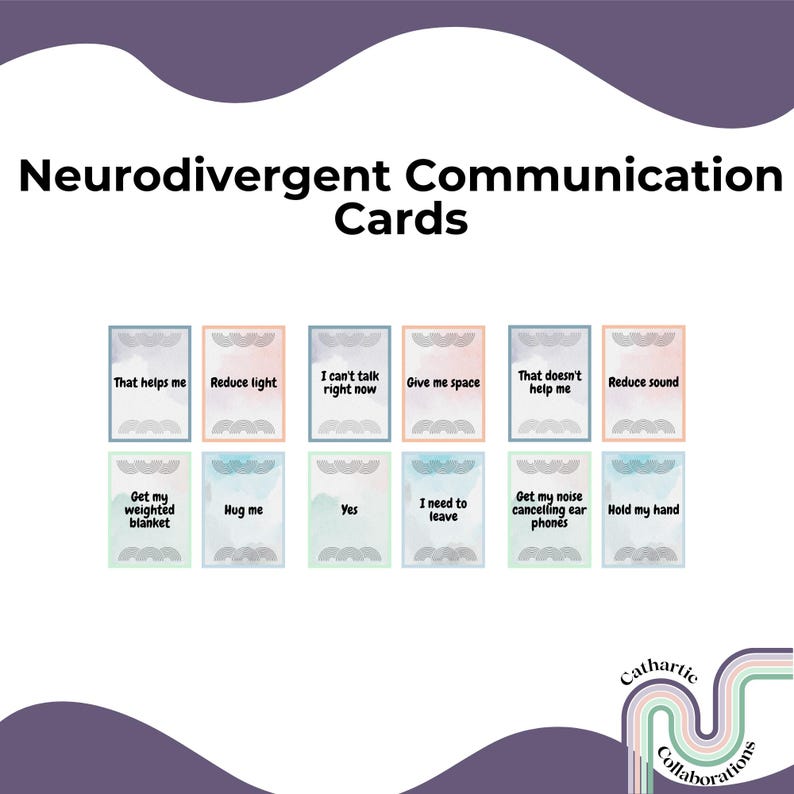 Neurodivergent Communication Cards - Pastel - Etsy