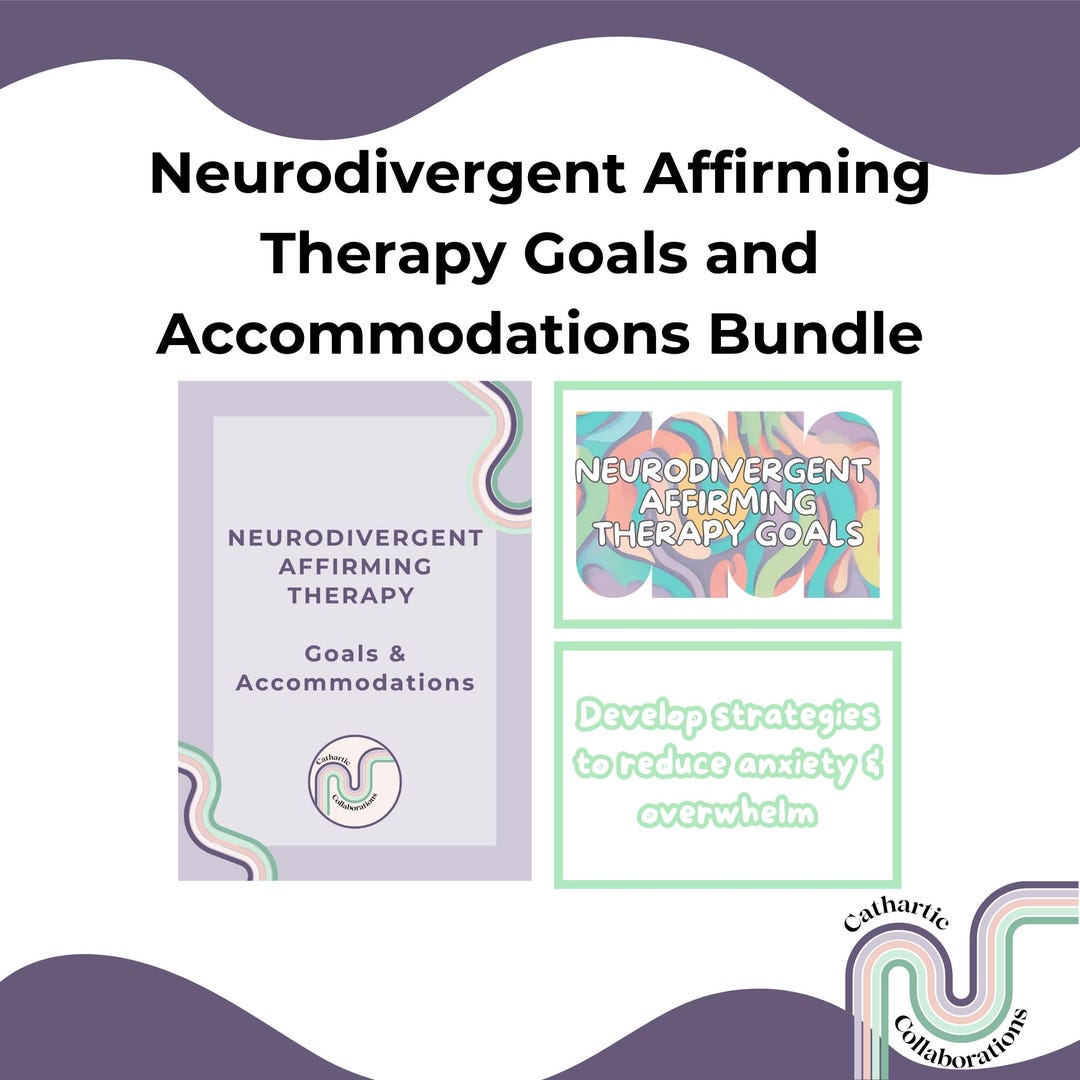 Neurodivergent Affirming Therapy Goal Setting and Accommodations Bundle ...