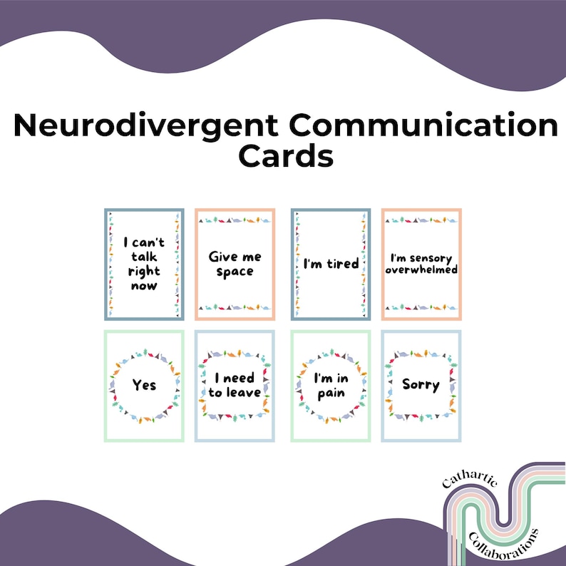 Neurodivergent Communication Cards - Dinosaur - Etsy