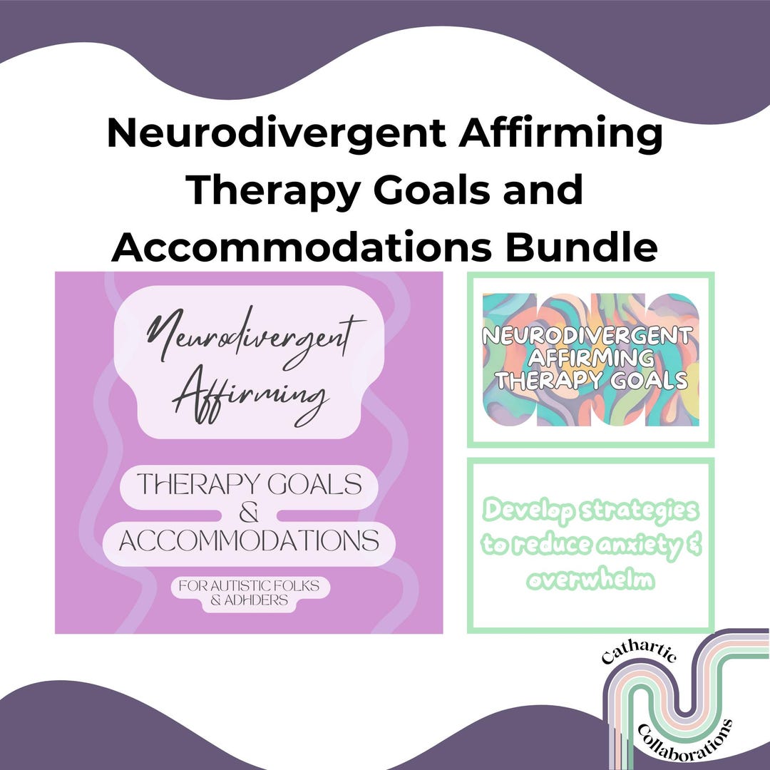 Neurodivergent Affirming Therapy Goal Setting and Accommodations Bundle ...