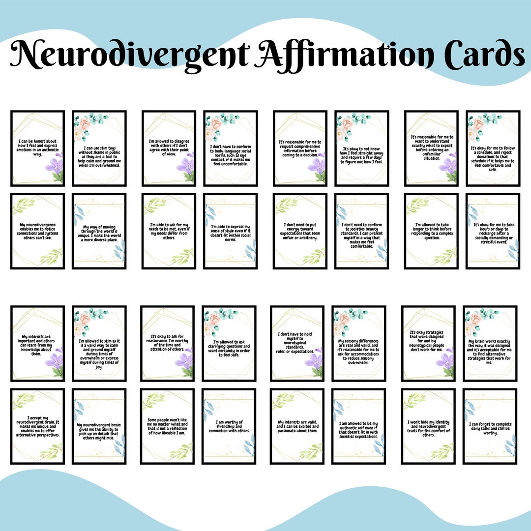Neurodivergent Affirmation Cards Flower - Etsy