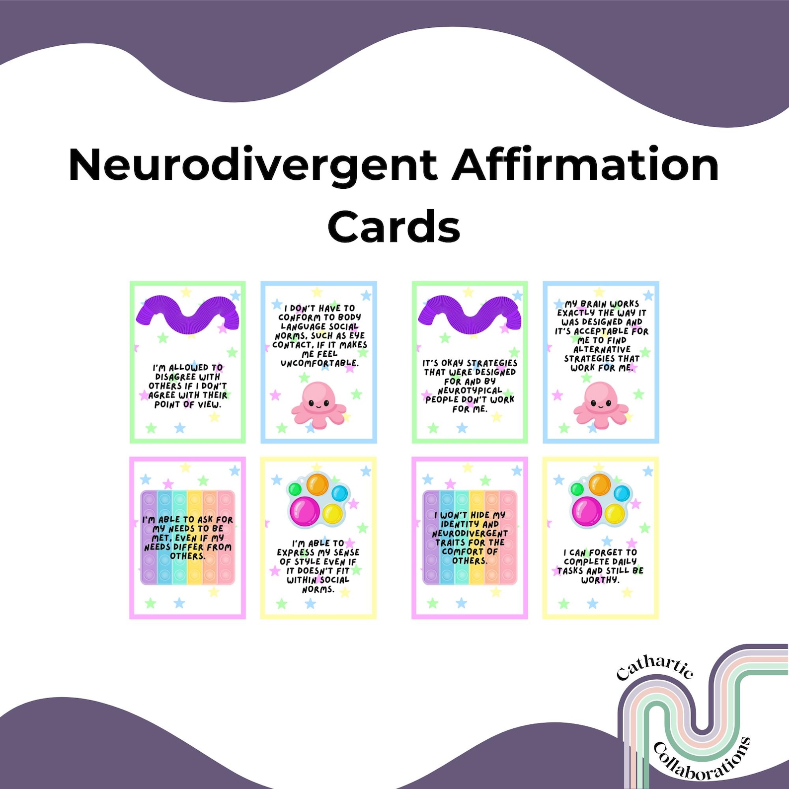 Neurodivergent Affirmation Cards Fidgets - Etsy
