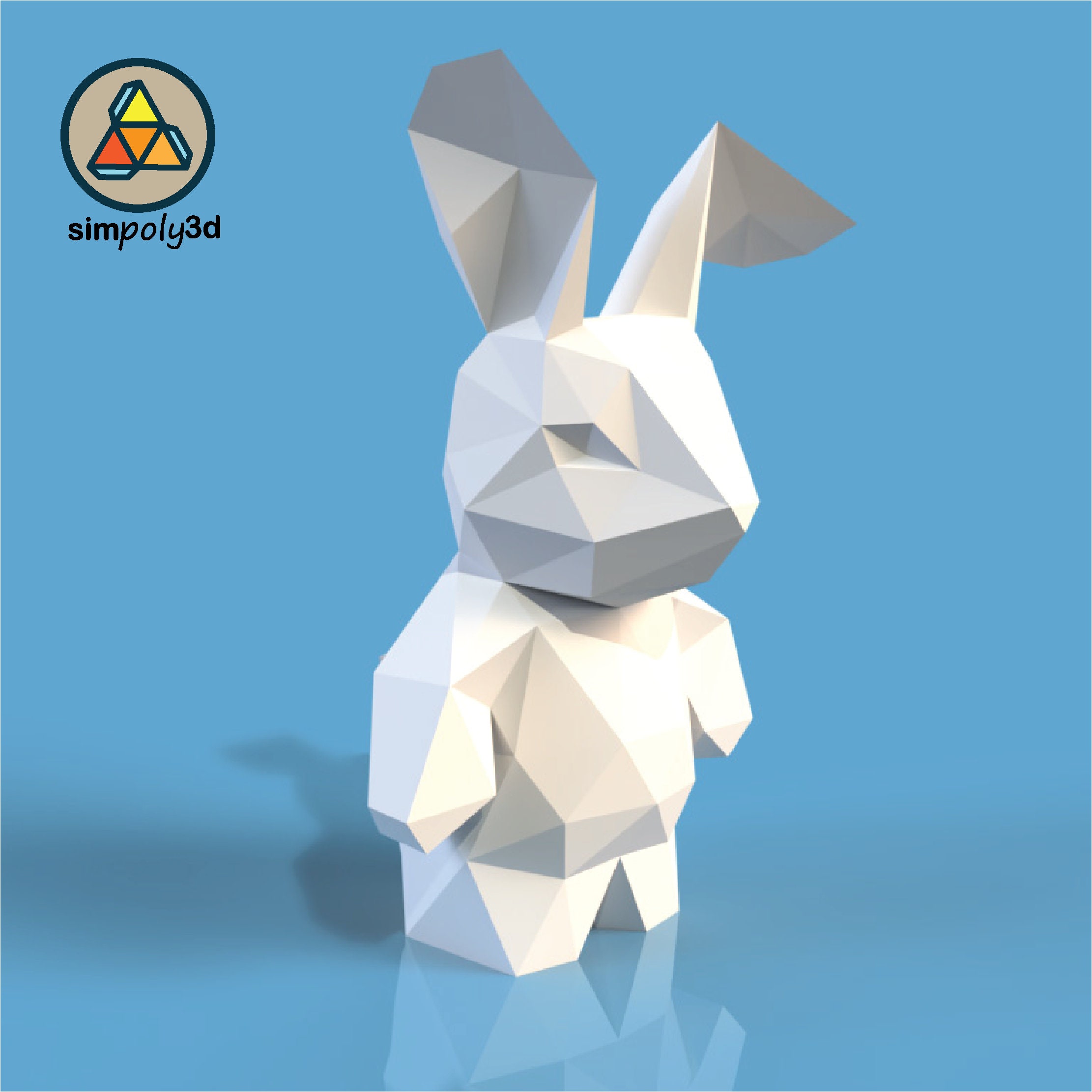 Low Poly Paper Bunny Sculpture, DIY 3D Model (pdf, Svg, Dxf) - Etsy