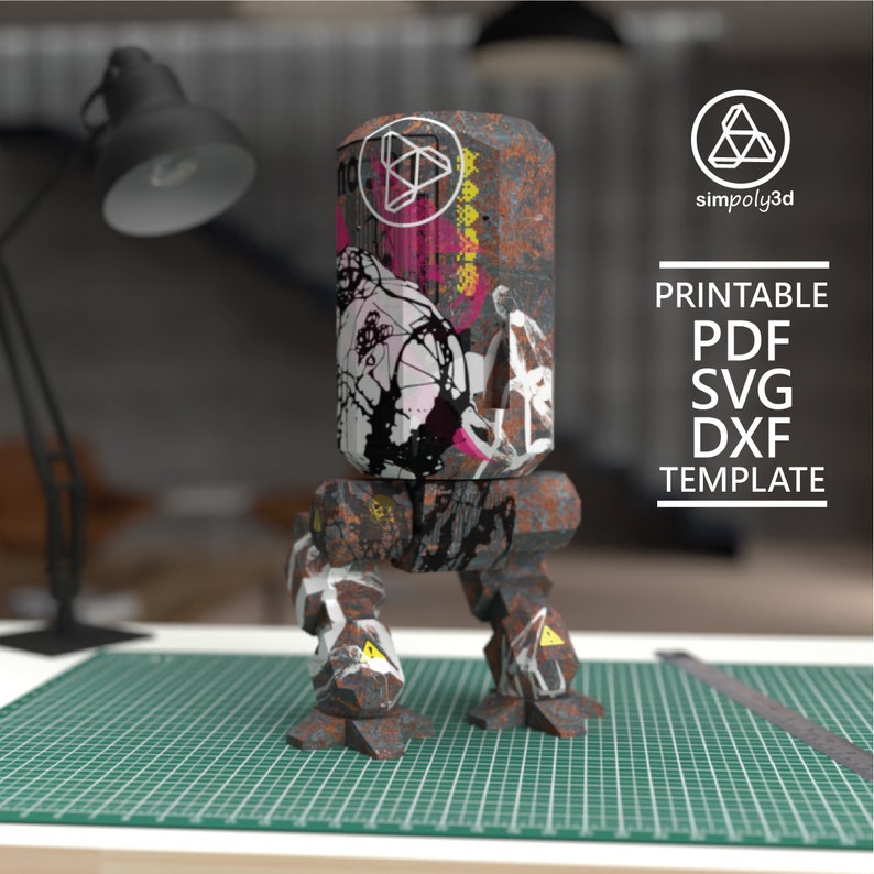 ROBOT_02 Paper Craft, Digital Template, Origami, Pdf, Svg, Dxf Download ...