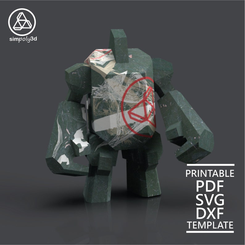 ROBOT_01, Paper Craft, Digital Template, Origami, Pdf, Svg, Dxf ...