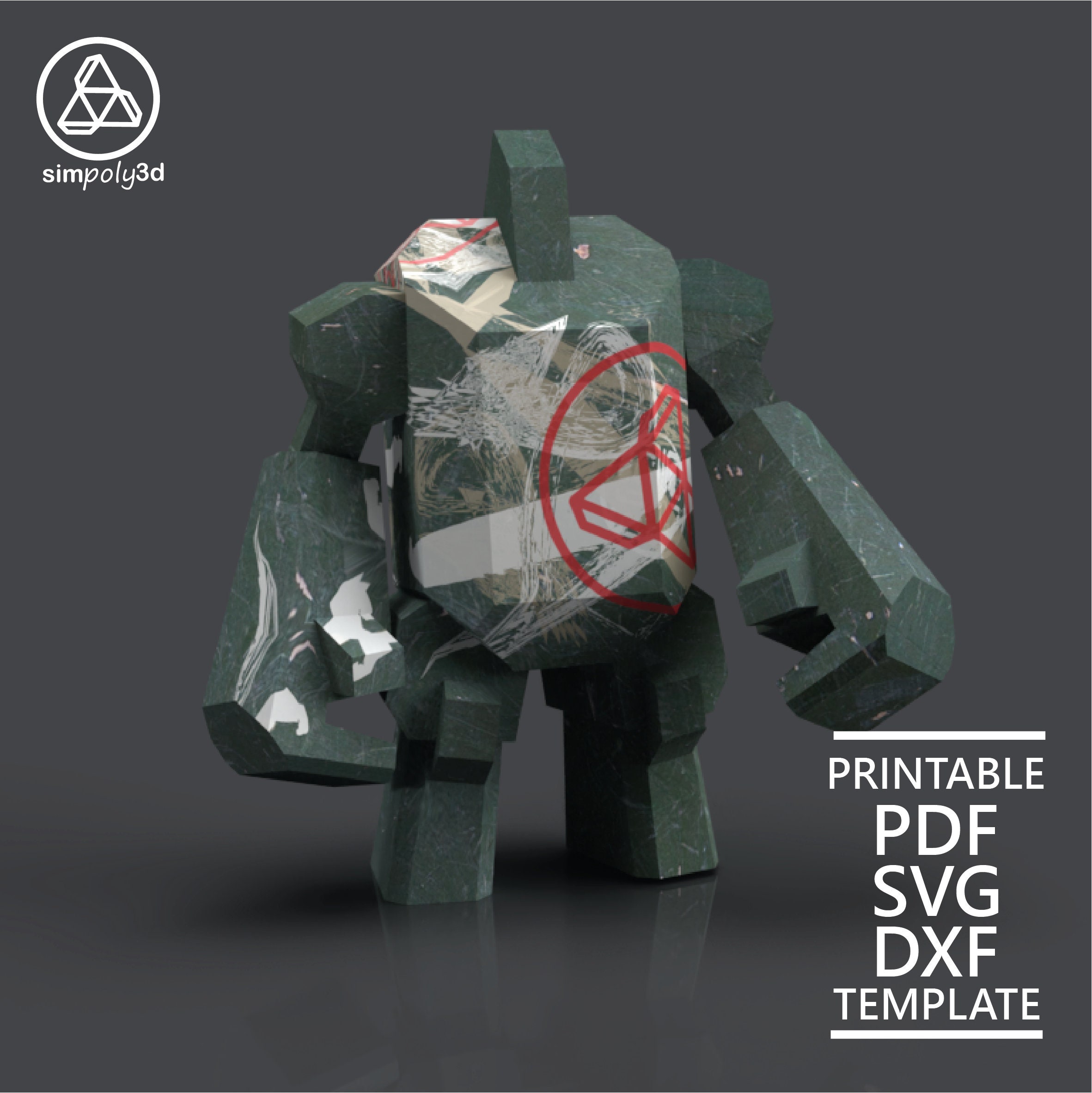 ROBOT_01, Paper Craft, Digital Template, Origami, Pdf, Svg, Dxf ...