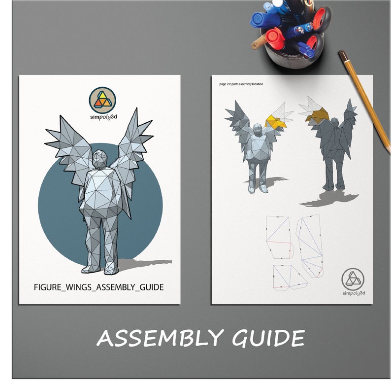 FIGURE_06, Paper Craft, Digital Template, Origami, Pdf, Svg, Dxf ...