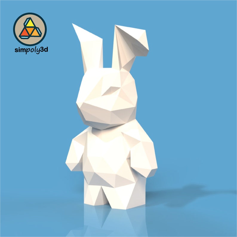 BUNNY_02 Paper Craft Digital Template Origami Pdf Svg - Etsy