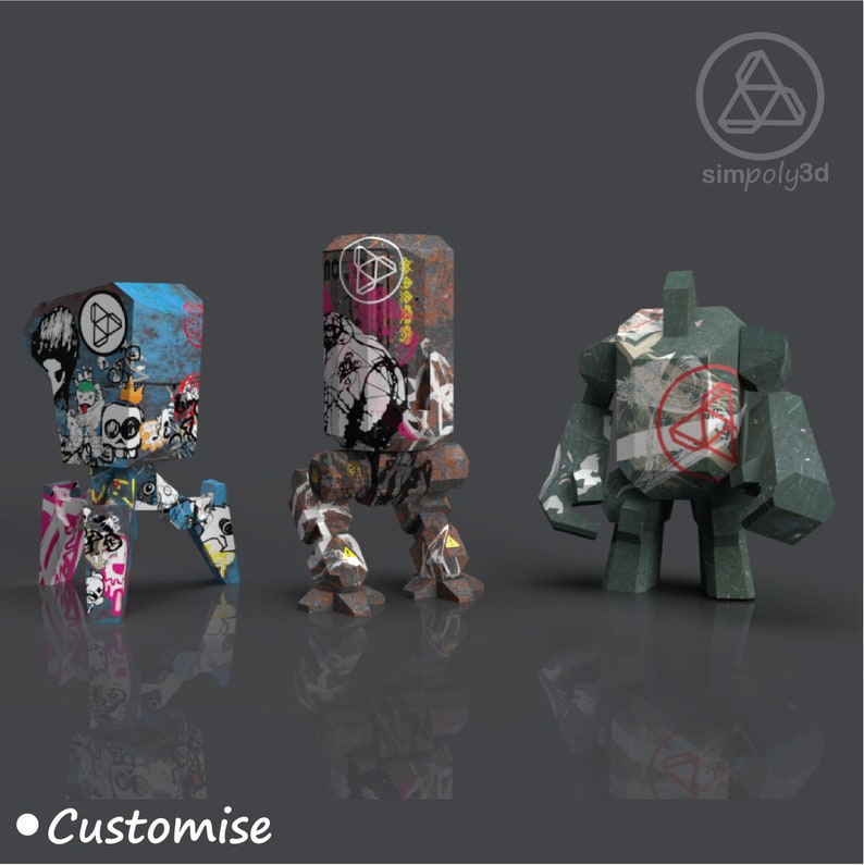 ROBOT_03, Paper Craft, Digital Template, Origami, Pdf, Svg, Dxf ...