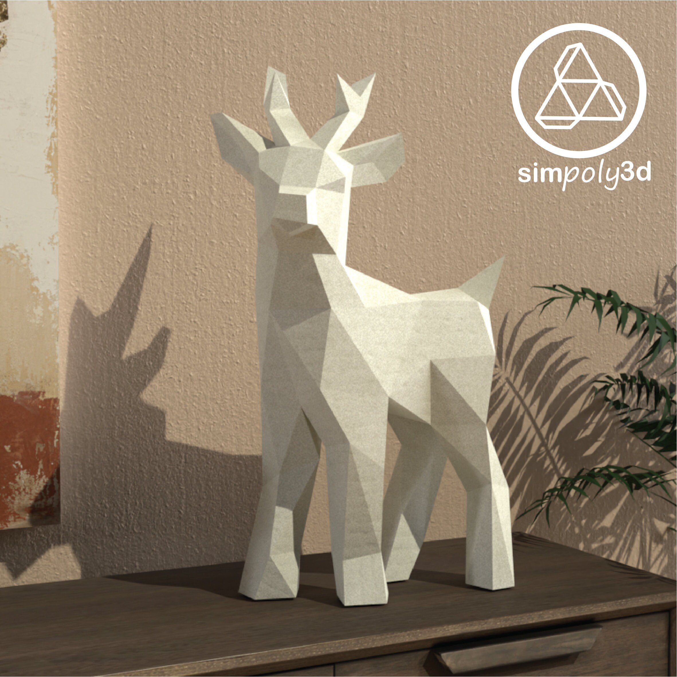 DEER_01, Paper Craft, Digital Template, Origami, Pdf, Svg, Dxf Download ...