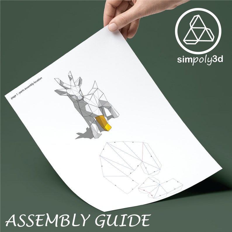 DEER_01 Paper Craft Digital Template Origami Pdf Svg Dxf - Etsy