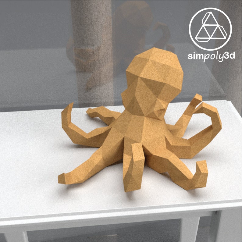 OCTO_01, Paper Craft, Digital Template, Origami, Pdf, Svg, Dxf Download ...