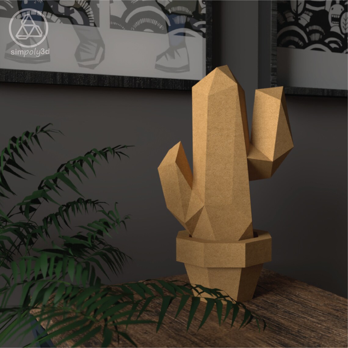 CACTUS_02, Paper Craft, Digital Template, Origami, Pdf, Svg, Dxf ...