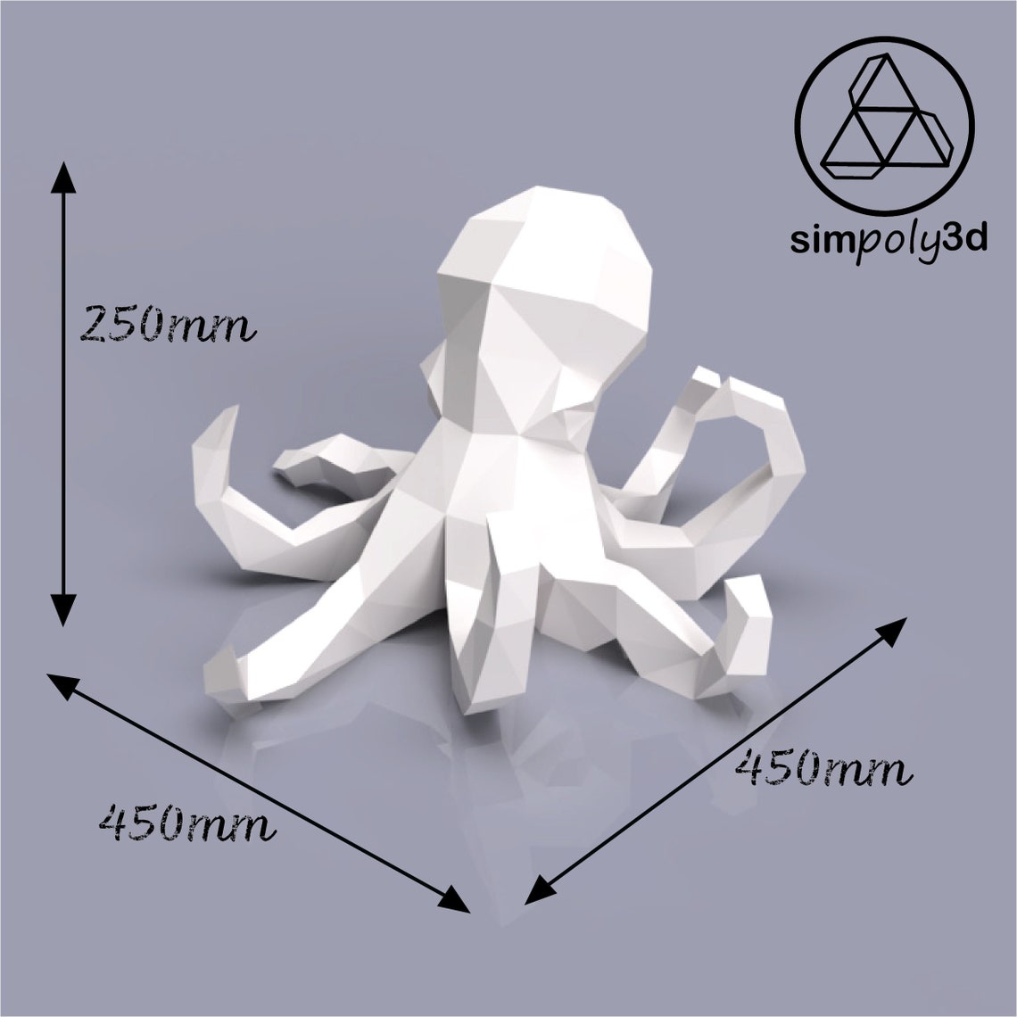 OCTO_01 Paper Craft Digital Template Origami Pdf Svg Dxf - Etsy