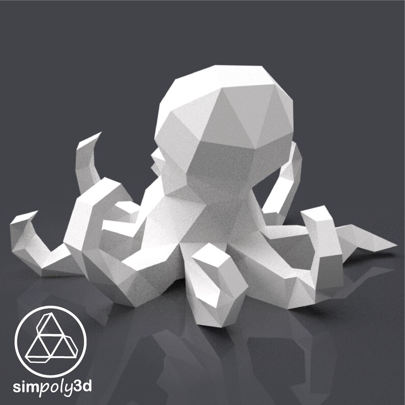 OCTO_01, Paper Craft, Digital Template, Origami, Pdf, Svg, Dxf Download ...