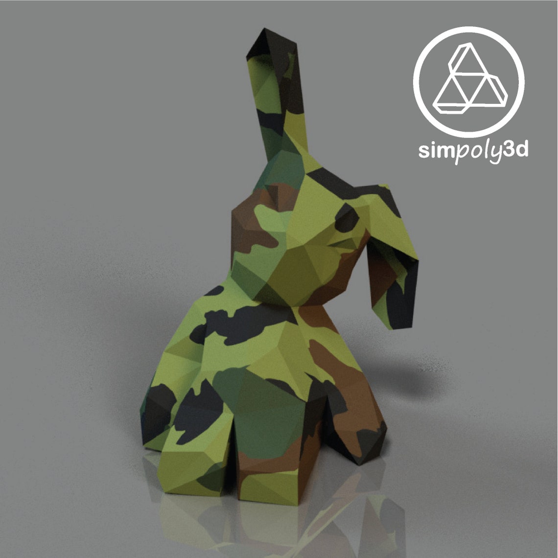 BUNNY_01 , Paper Craft, Digital Template, Origami, Pdf, Svg, Dxf ...