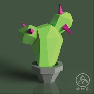 CACTUS_01, Paper Craft, Digital Template, Origami, Pdf, Svg, Dxf ...