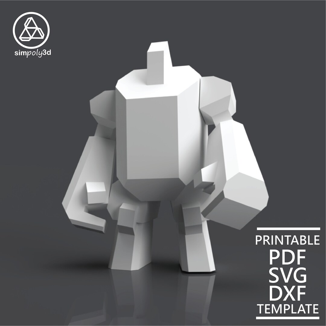 ROBOT_01, Paper Craft, Digital Template, Origami, Pdf, Svg, Dxf ...