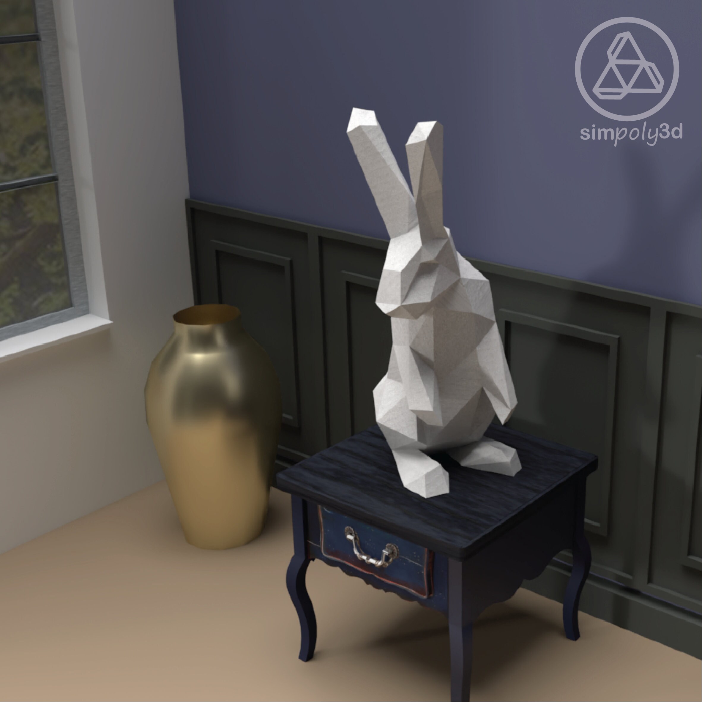 HARE_01 Paper Craft, Digital Template, Origami, Pdf, Svg, Dxf Download ...