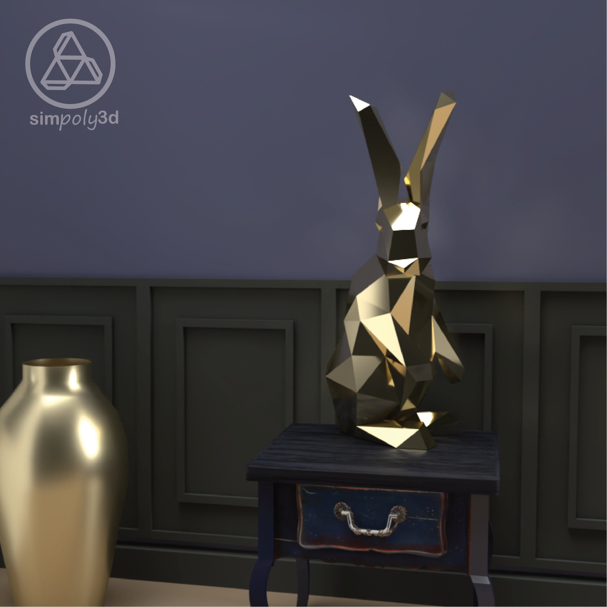 HARE_01 Paper Craft, Digital Template, Origami, Pdf, Svg, Dxf Download ...