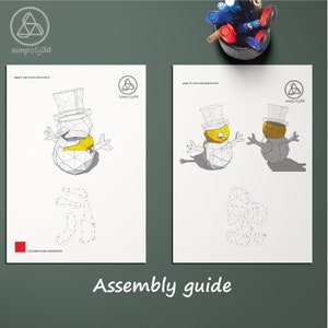 Snowman Papercraft Digital Template, Origami, Pdf, Svg, Dxf Download ...