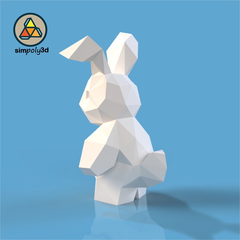 BUNNY_02 , Paper Craft, Digital Template, Origami, Pdf, Svg, Dxf ...