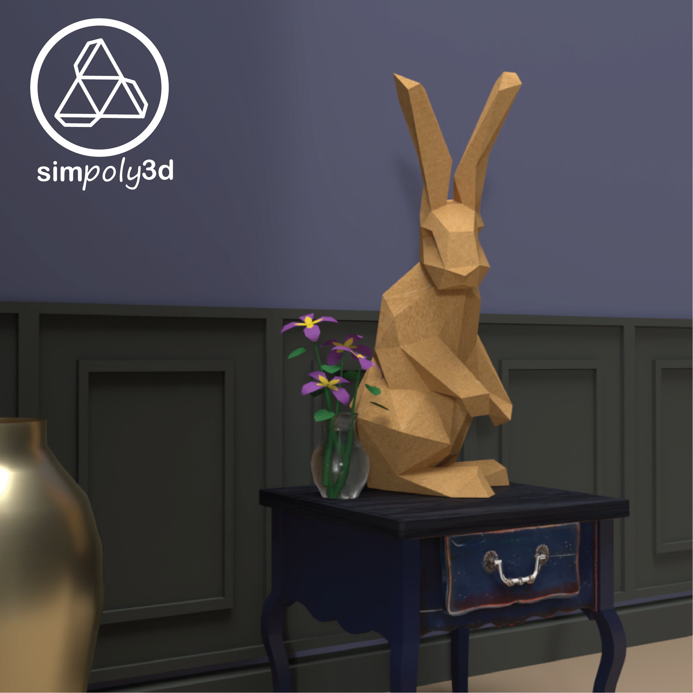 HARE_01 Paper Craft Digital Template Origami Pdf Svg Dxf - Etsy