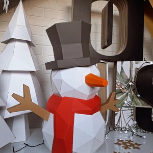 Snowman Papercraft Digital Template, Origami, Pdf, Svg, Dxf Download ...