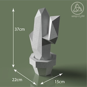 CACTUS_02, Paper Craft, Digital Template, Origami, Pdf, Svg, Dxf ...