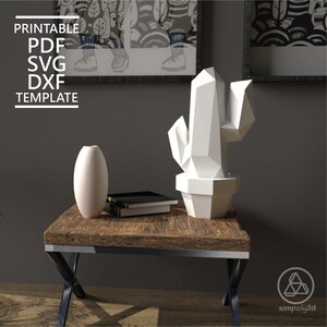 CACTUS_02, Paper Craft, Digital Template, Origami, Pdf, Svg, Dxf ...