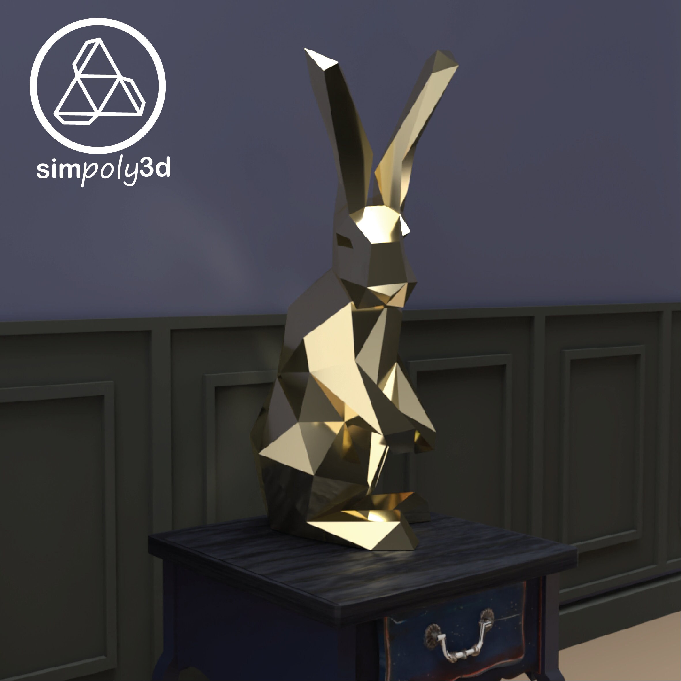 HARE_01 Paper Craft Digital Template Origami Pdf Svg Dxf - Etsy