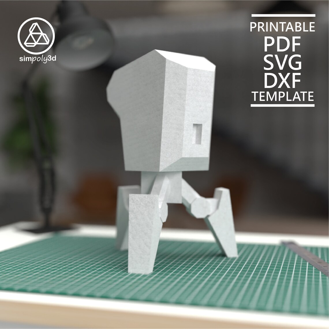 ROBOT_03, Paper Craft, Digital Template, Origami, Pdf, Svg, Dxf ...