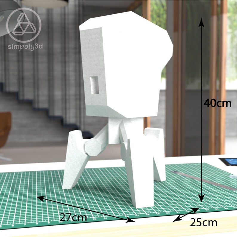 ROBOT_03, Paper Craft, Digital Template, Origami, Pdf, Svg, Dxf ...