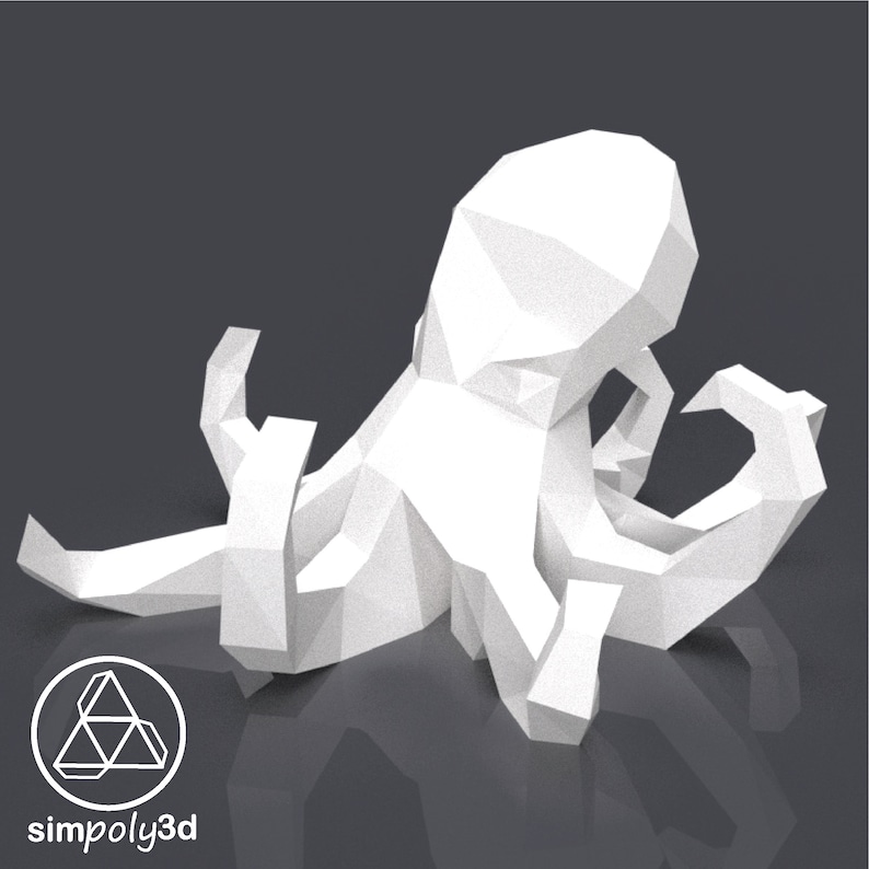OCTO_01, Paper Craft, Digital Template, Origami, Pdf, Svg, Dxf Download ...