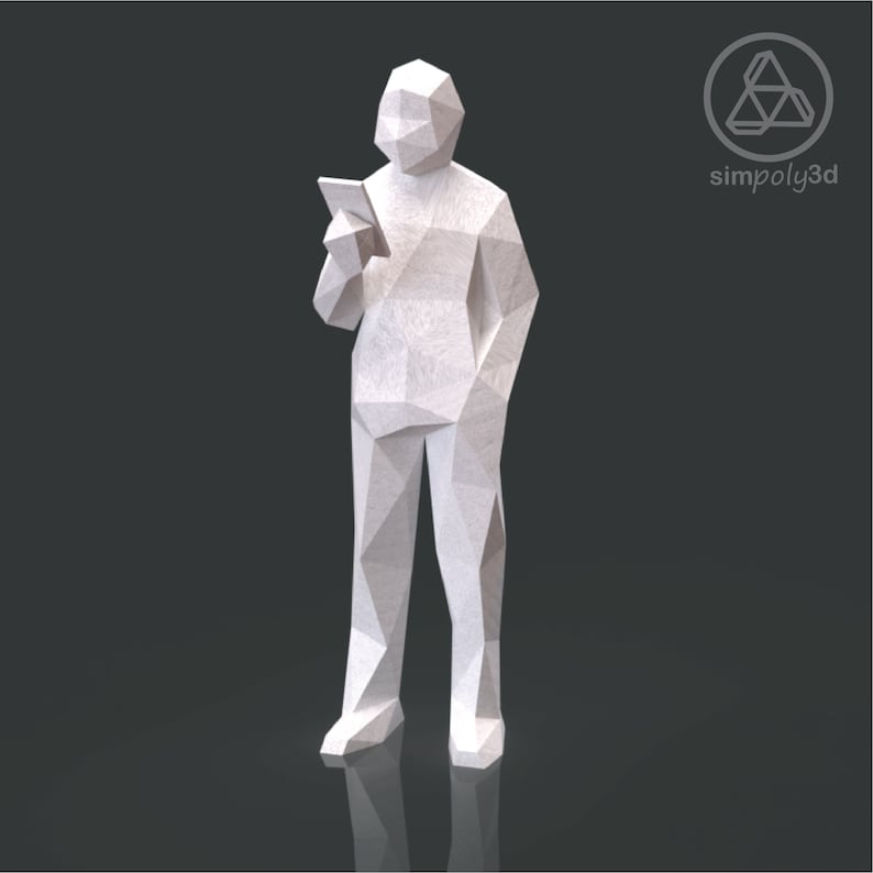 FIGURE_02, Paper Craft, Digital Template, Origami, Pdf, Svg, Dxf ...