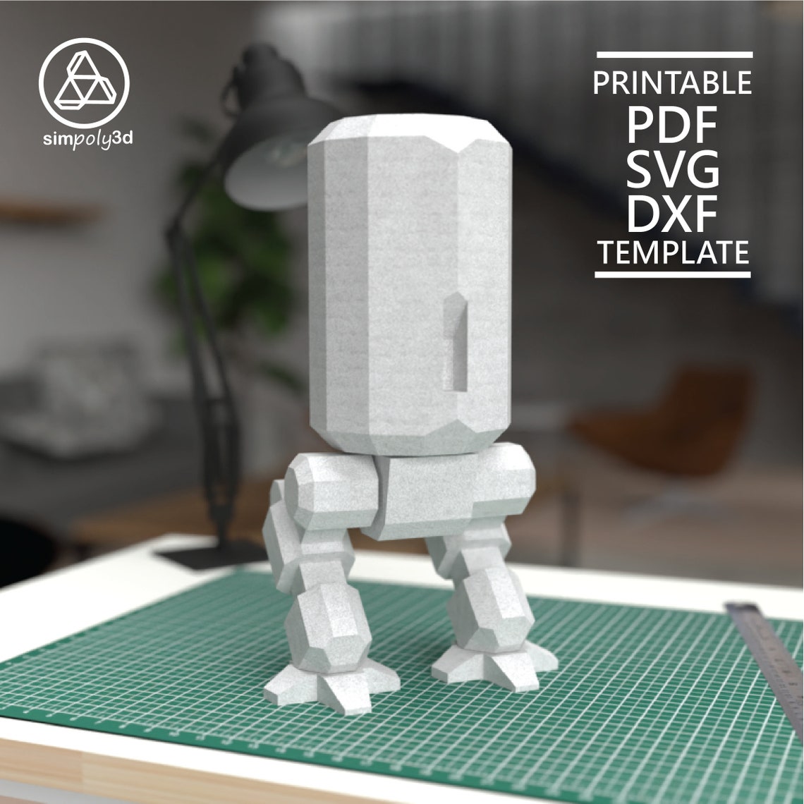 ROBOT_02 Paper Craft, Digital Template, Origami, Pdf, Svg, Dxf Download ...