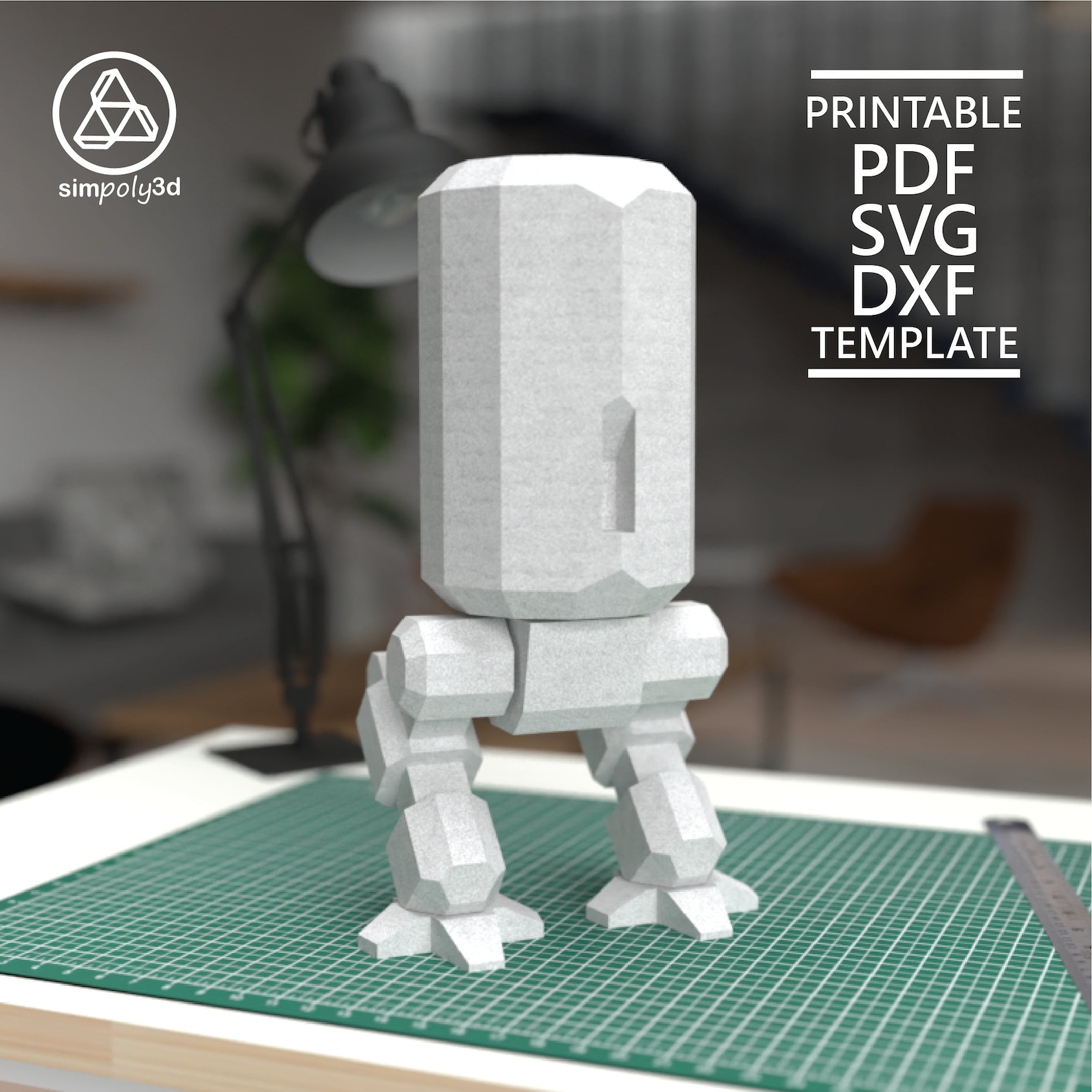 ROBOT_02 Paper Craft, Digital Template, Origami, Pdf, Svg, Dxf Download ...