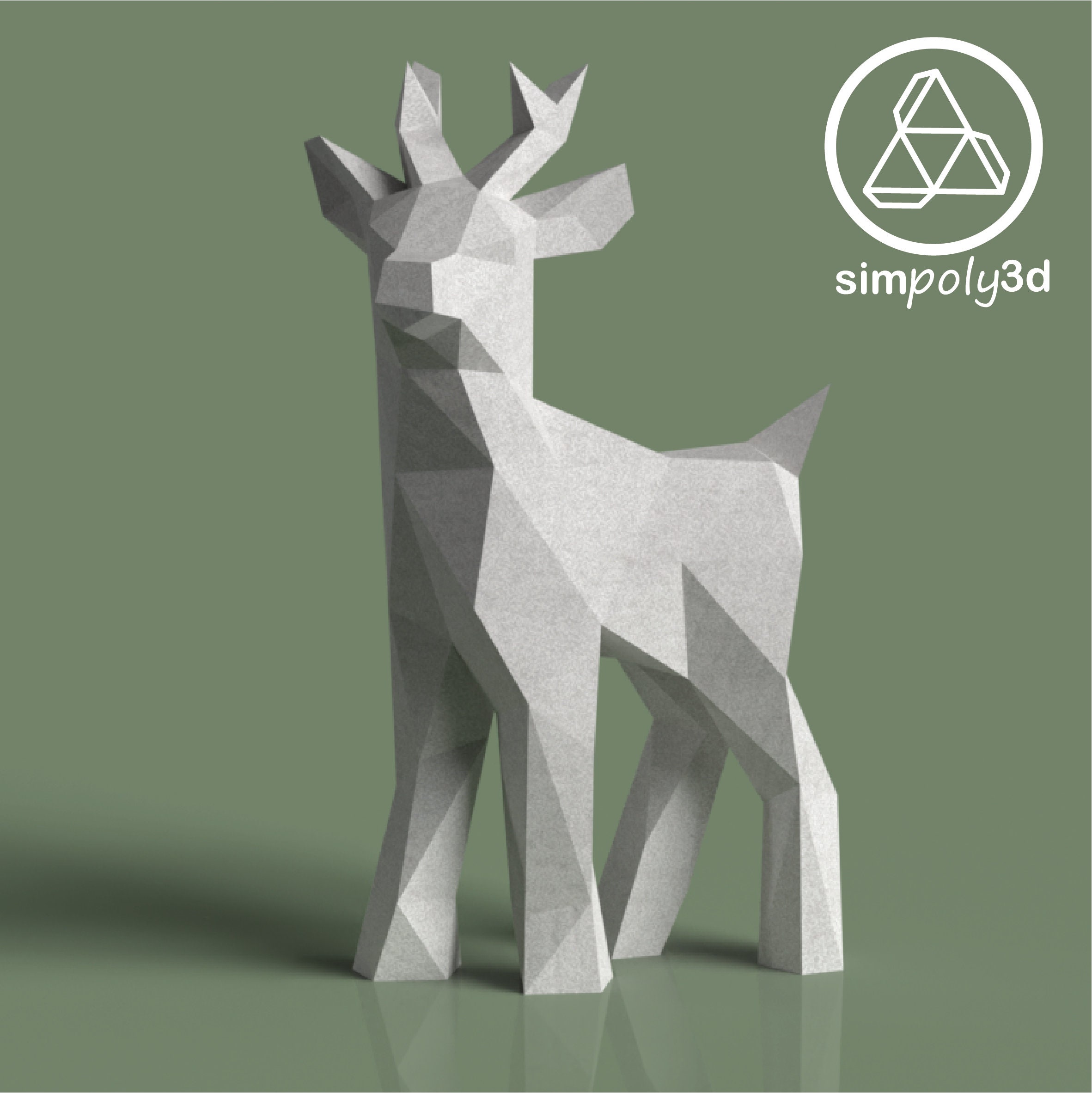 DEER_01 Paper Craft Digital Template Origami Pdf Svg Dxf - Etsy