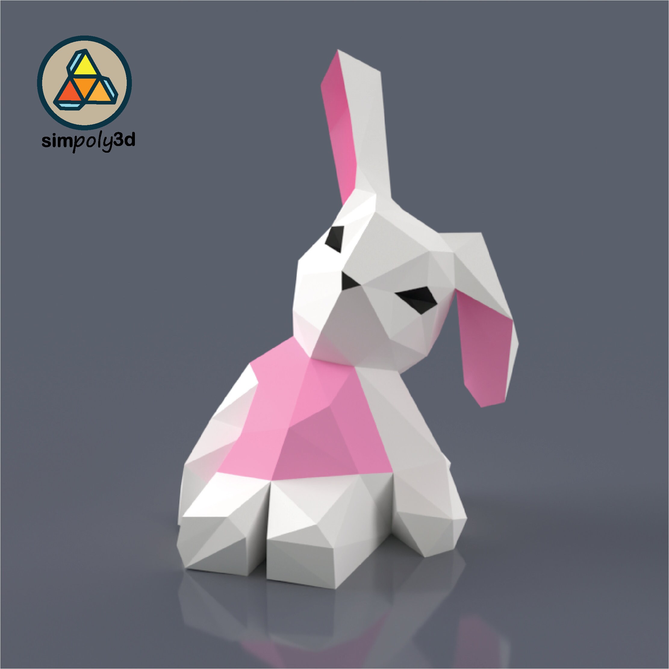 BUNNY_01 , Paper Craft, Digital Template, Origami, Pdf, Svg, Dxf ...