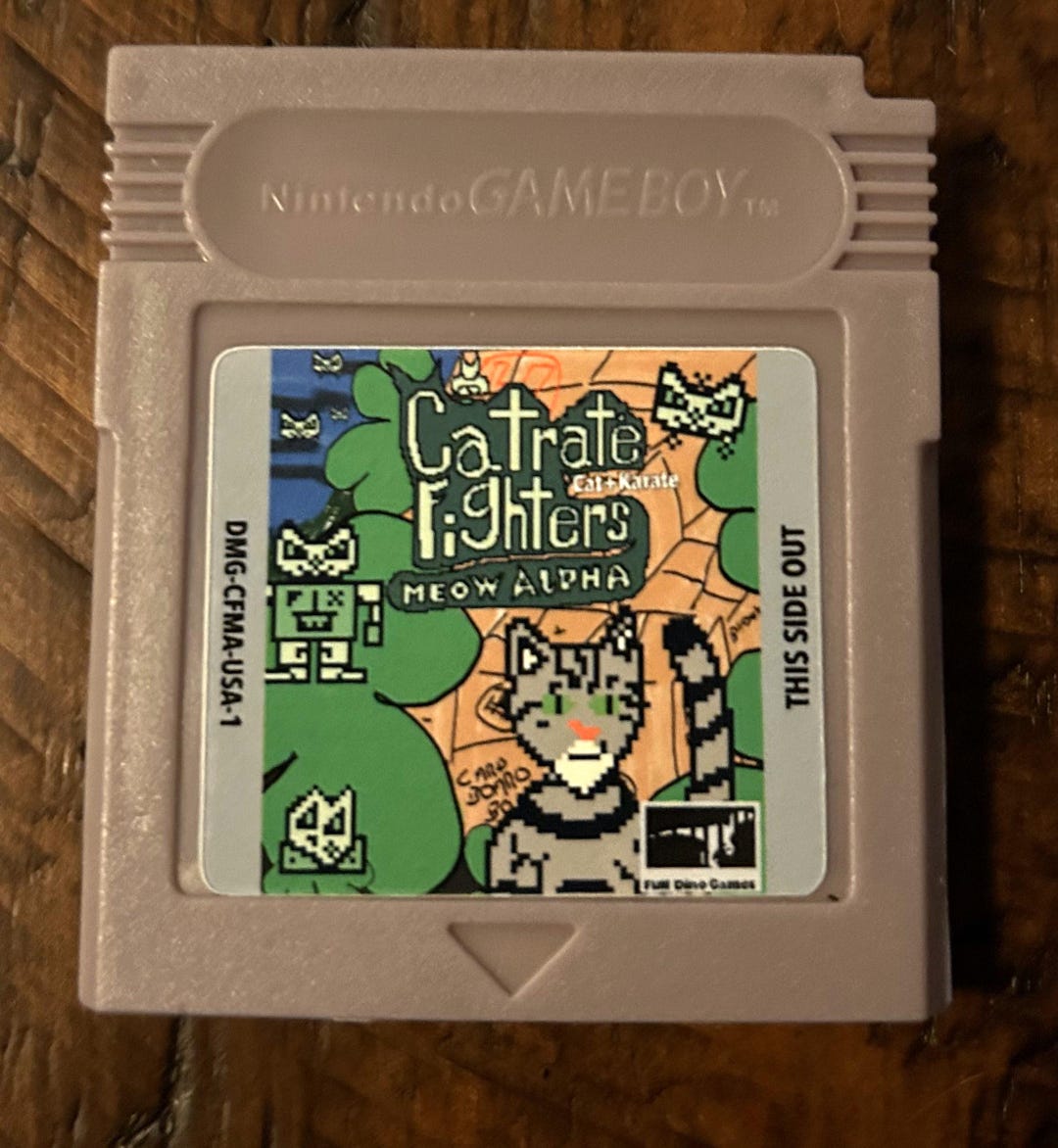 Catraté Fighters: Meow Alpha (homebrew Game) Cartridge - Etsy