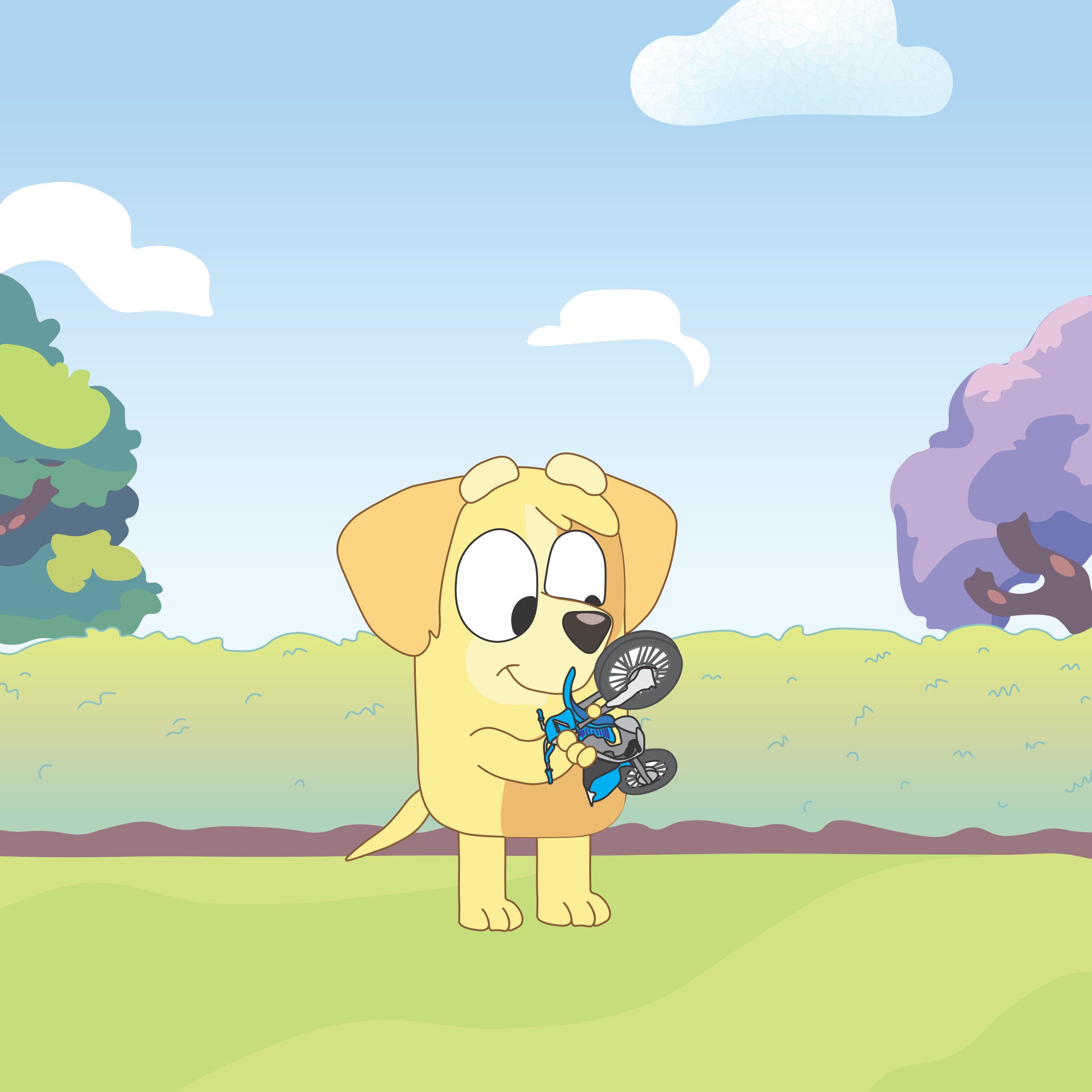 Custom Bluey Portait - Etsy