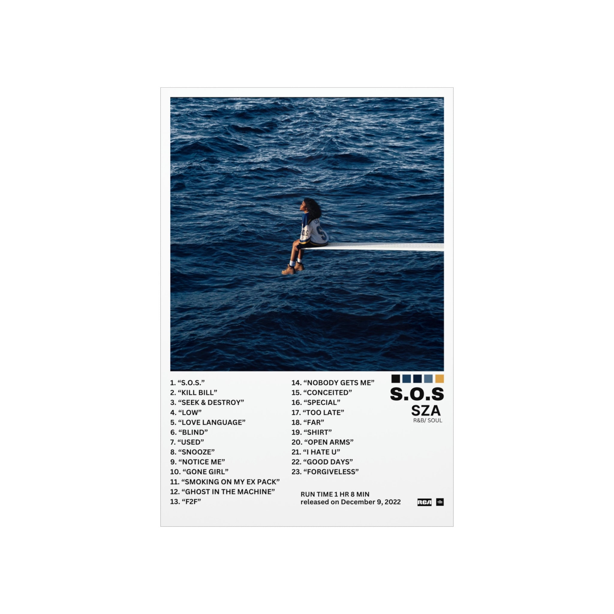 Sza - Sos Poster | Music Poster | Album Poster (Und)